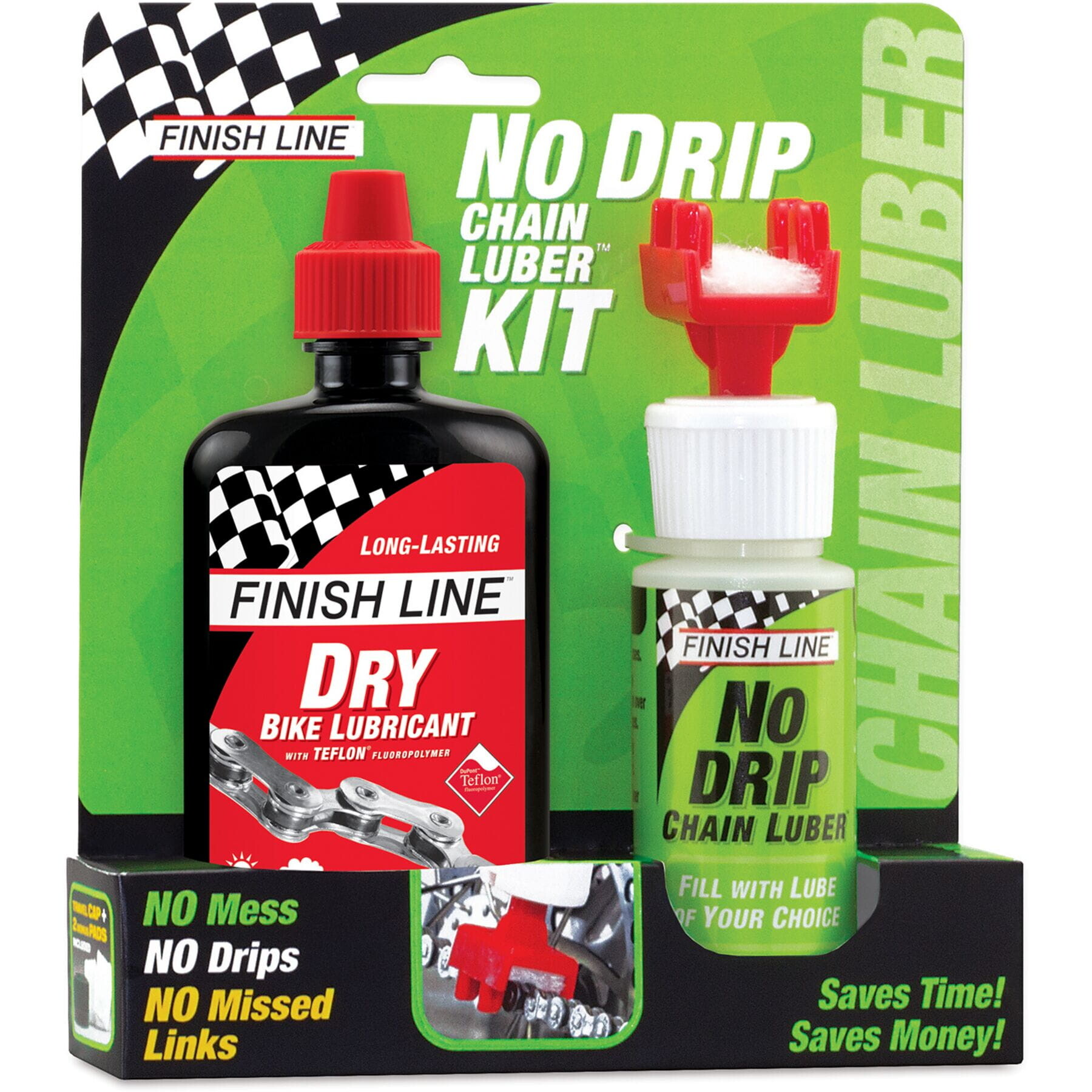 Finish Line No Drip Chain Lube Kit - Dry Lube / No Drip Chain Luber ...