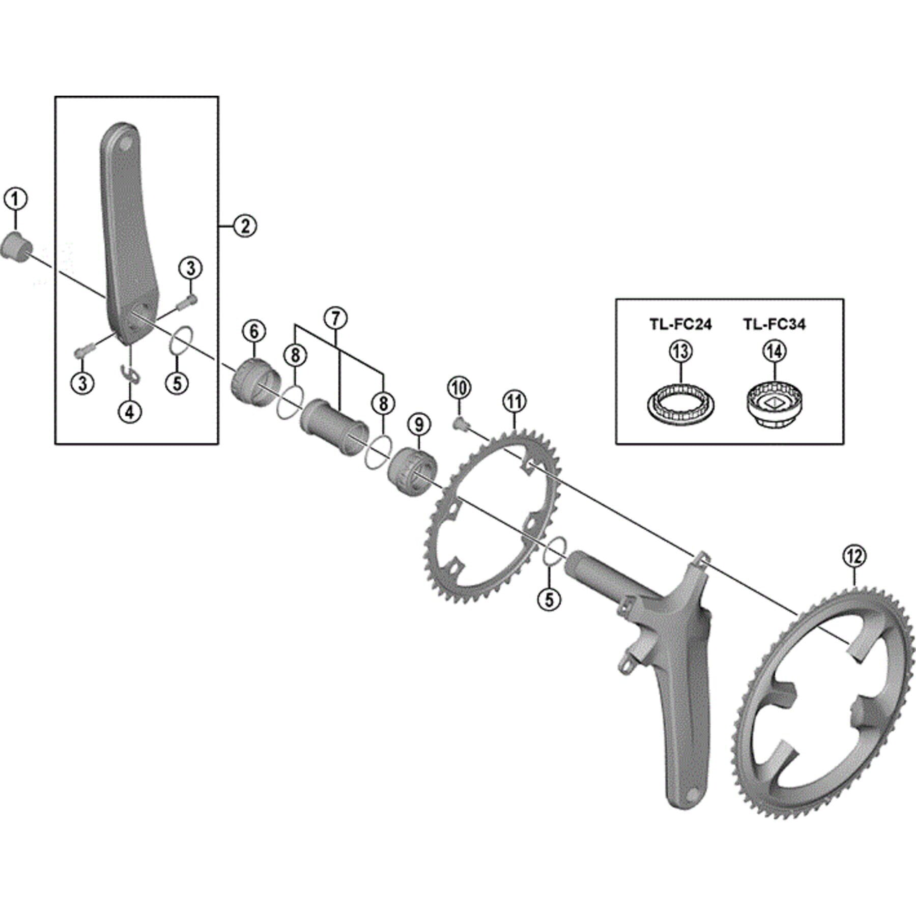 Shimano Spares FC-9000 crank arm fixing bolt, B-Type: 16 mm | Crank ...