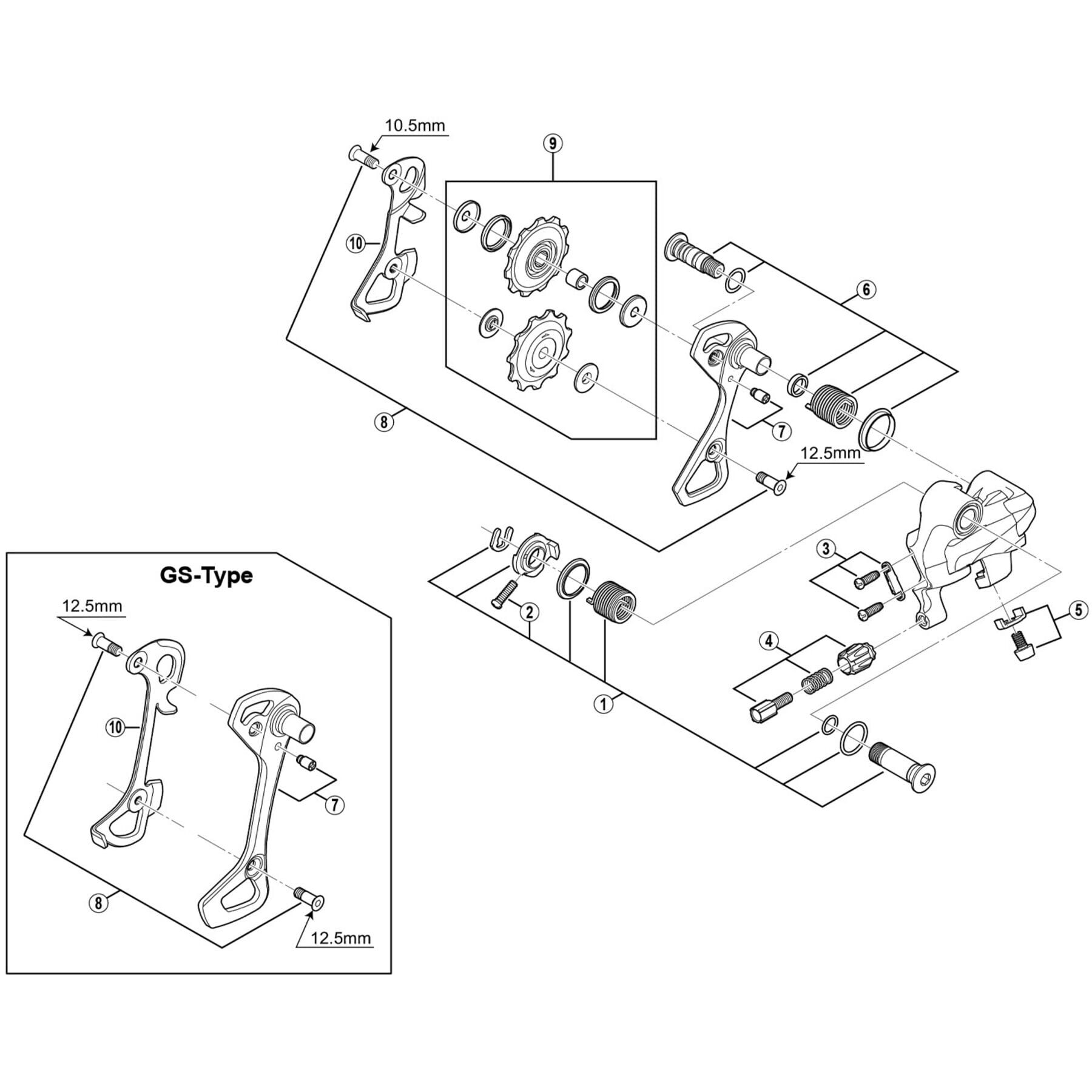 Shimano Spares RD-6700-A outer plate and plate stopper pin, SS-type ...